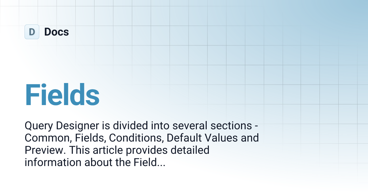 Fields | Docs