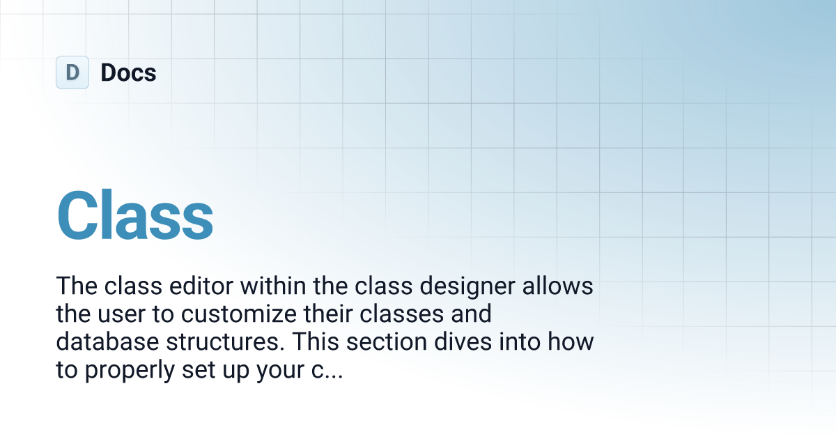 Class | Docs