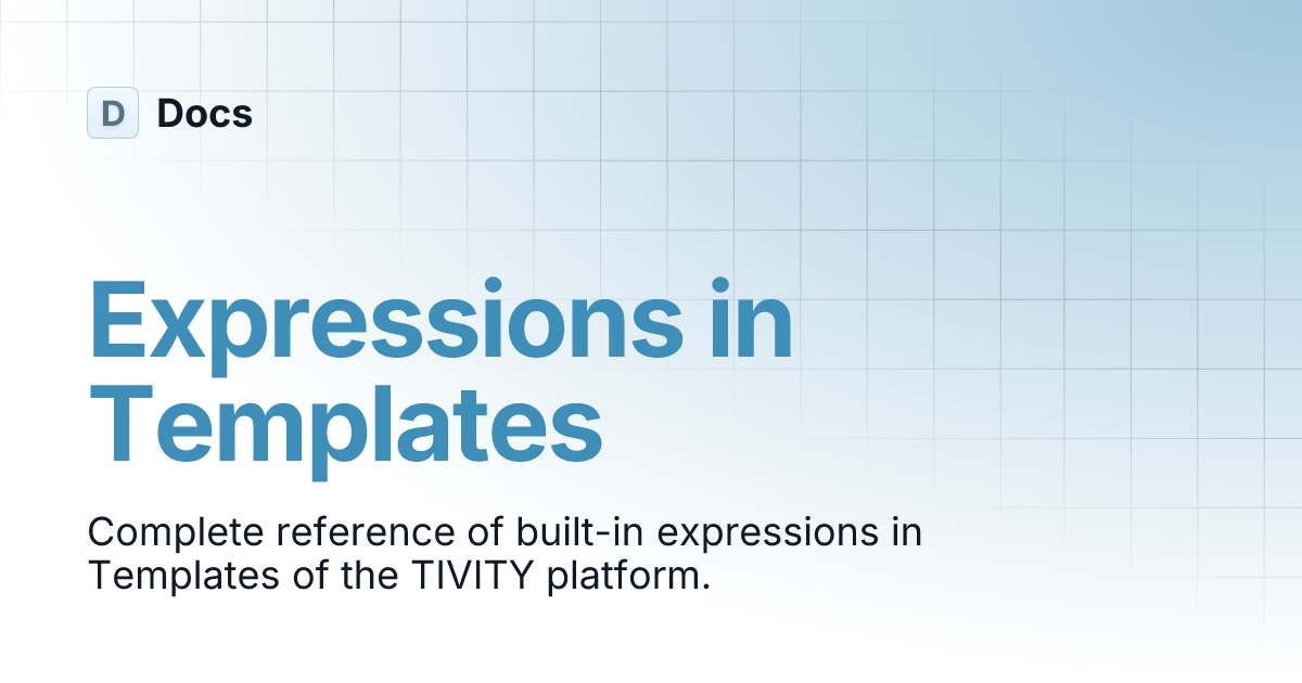 Expressions in Templates | Docs