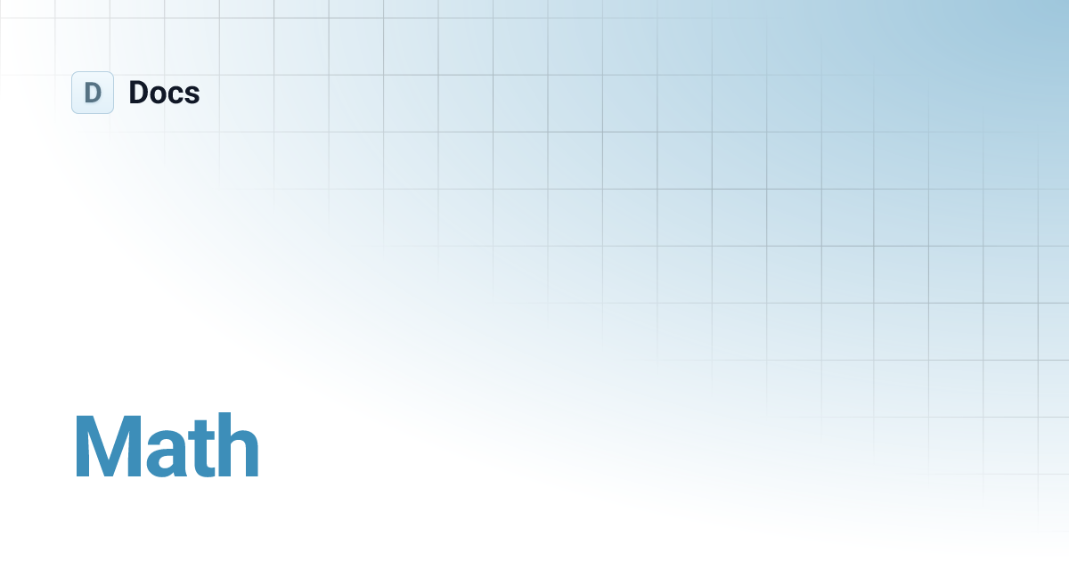Math | Docs