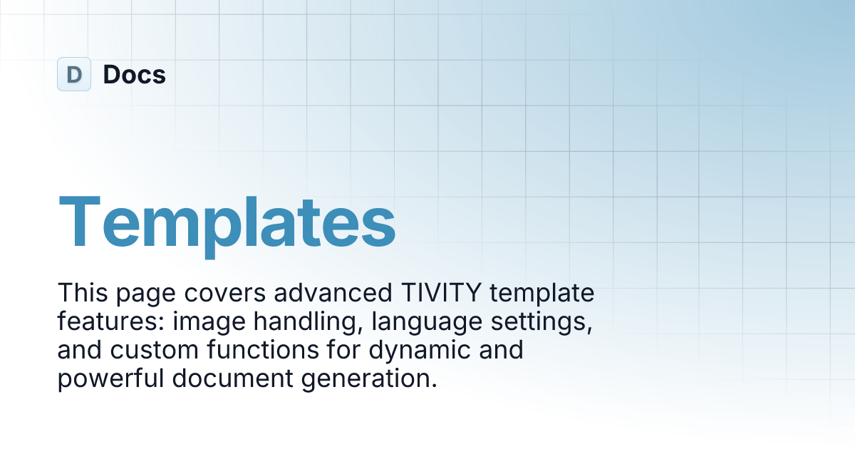 Templates | Docs